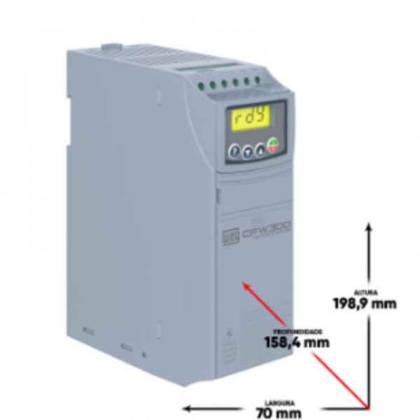 Inversor de Frequência Weg CFW300 Mono e Tri 3CV 220V 10A